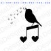 Singing Bird and Notes SVG, Musical Notes Png, Digital Download, Heart ...
