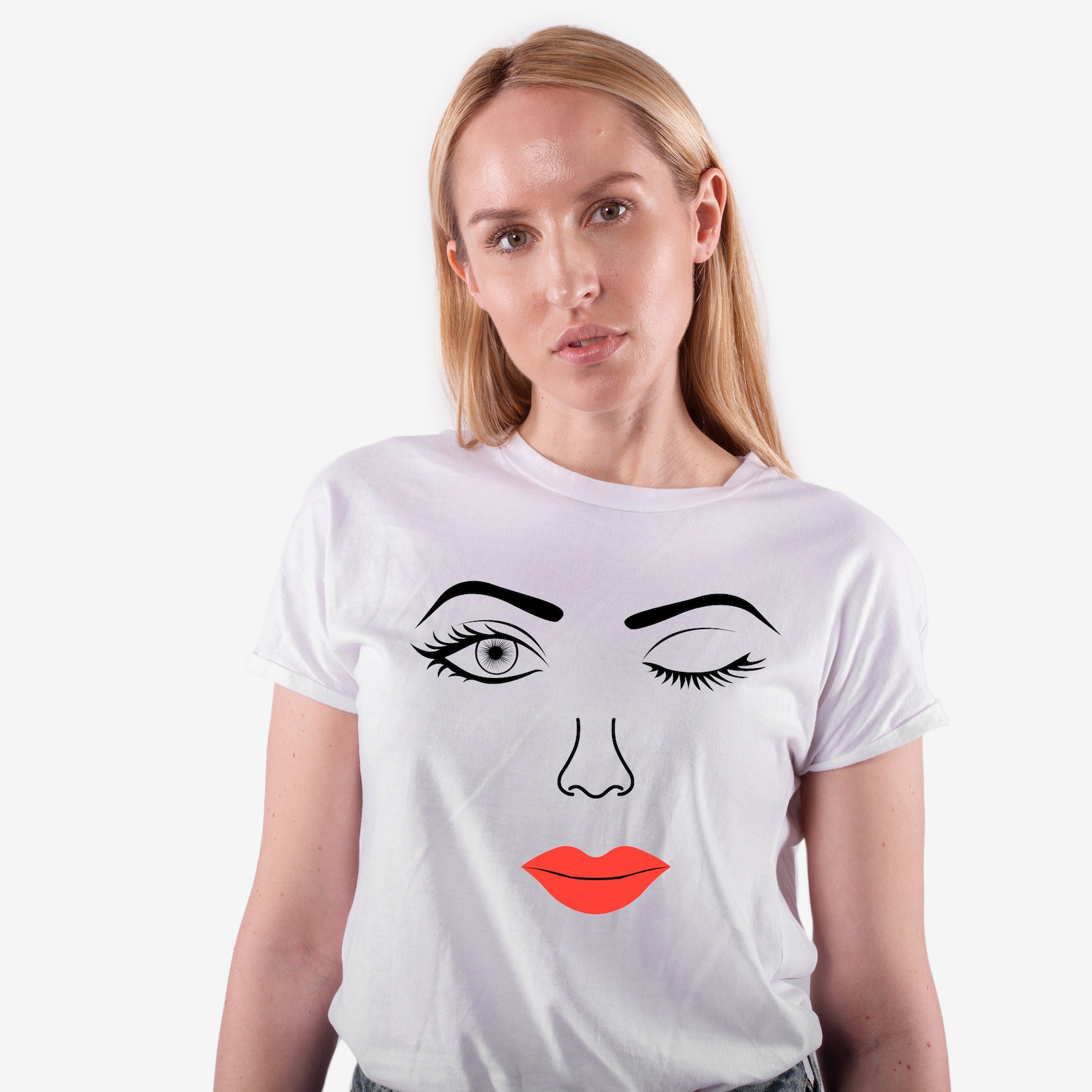 Woman Face Svg, Winking Eyes SVG, Eye Svg, Cut File for Cricut, Long ...