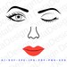 Woman Face Svg, Winking Eyes SVG, Eye Svg, Cut File for Cricut, Long ...