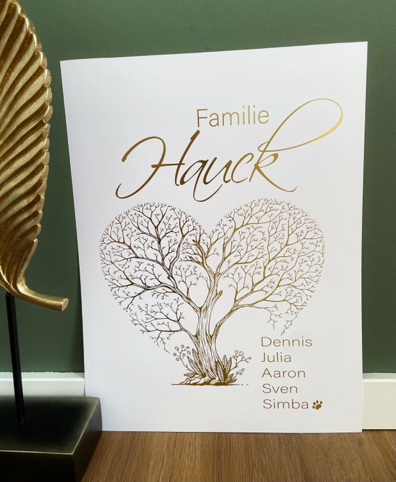 Family Personalized Family Tree in Gold or Silver Gift for - Etsy