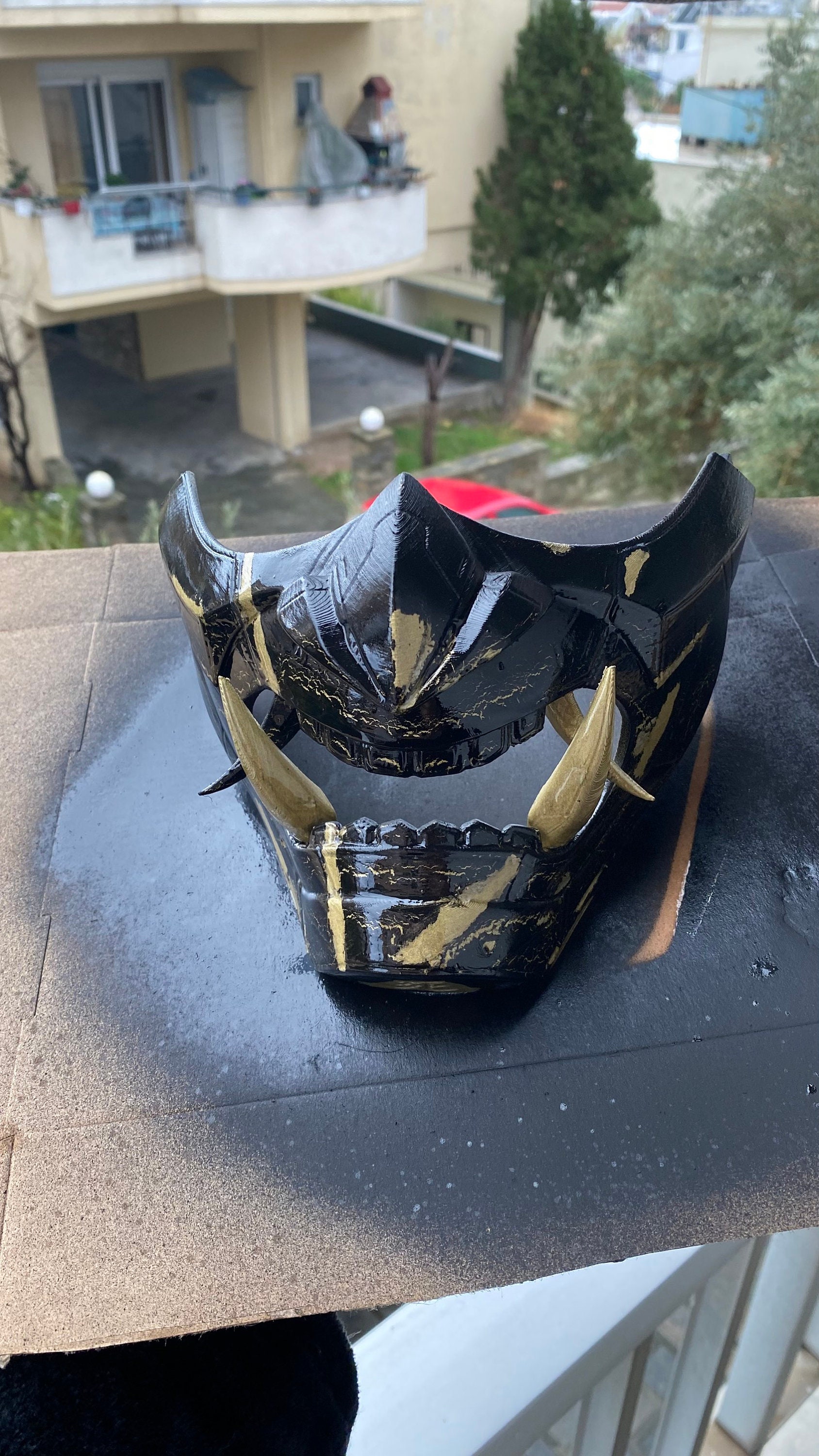 Oni Mask Cosplay Prop 3D Printed Mask Raw 3D Print - Etsy