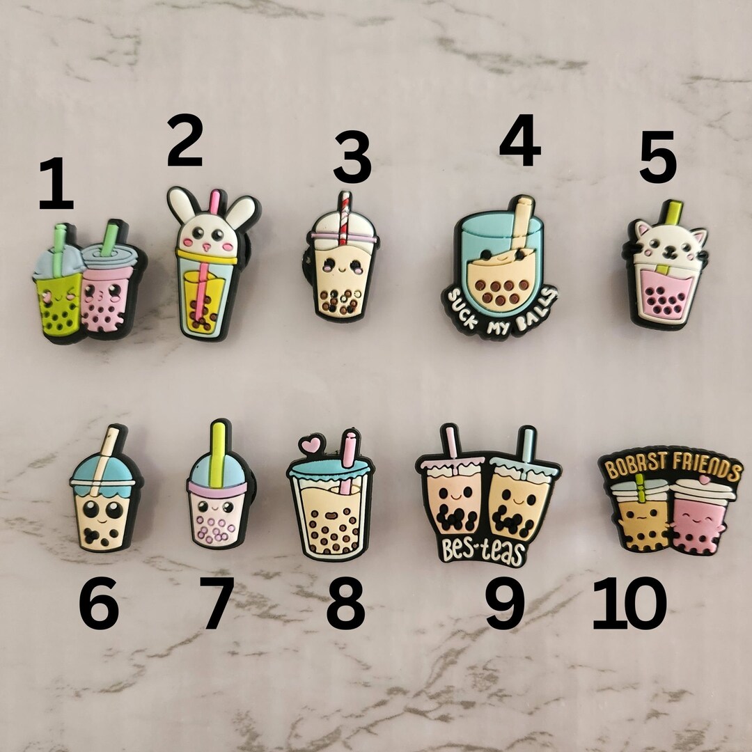 Boba Shoe Charms | Bubble Tea Clog Charm | Shoe Accessories Funny ...