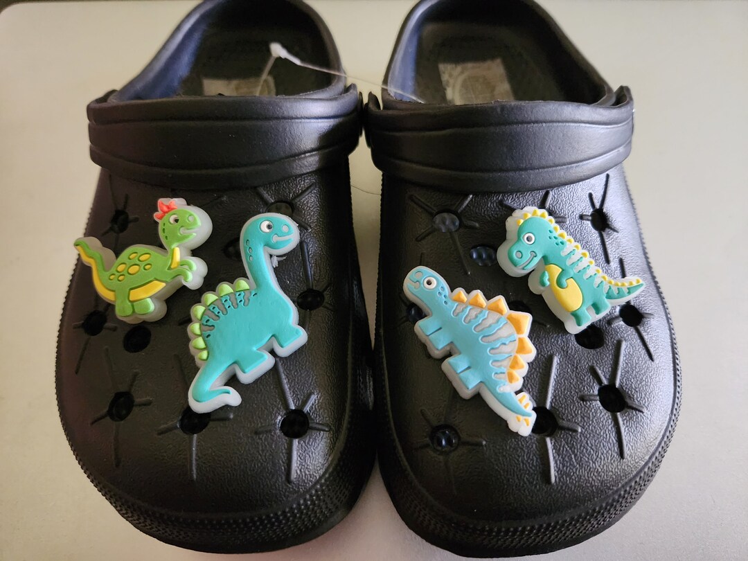 Clogs for Kids With Dinosaur Shoe Crocs Charms Black Size 10 US Back to ...