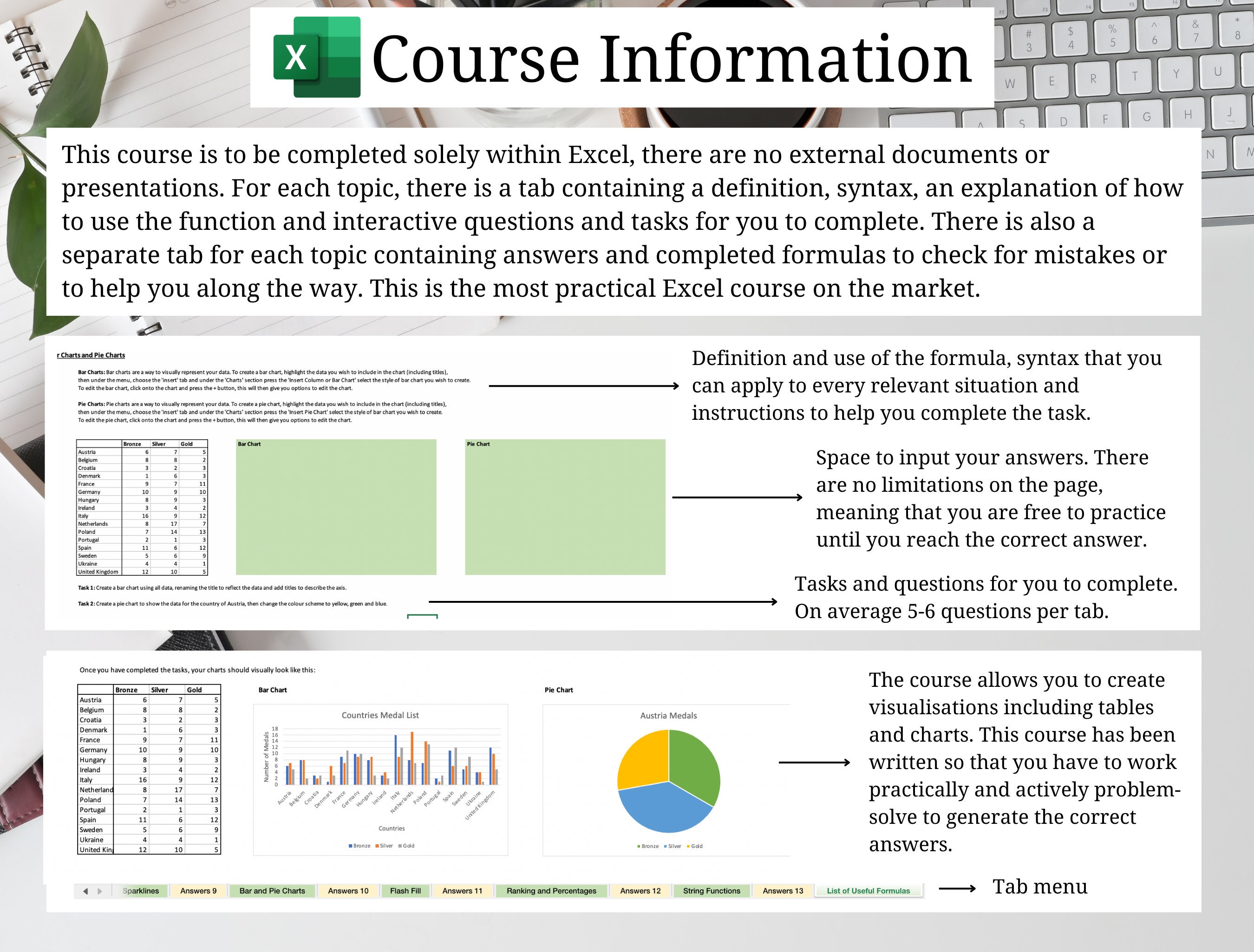 Advanced Excel Course Learn Excel Functions Training Course Microsoft Excel Etsy