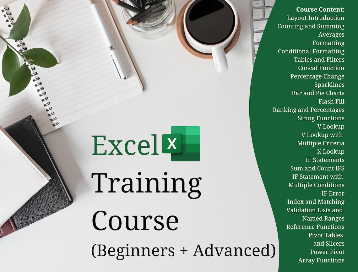 Beginners & Advanced Excel Course | Learn Excel Functions | Training Course | Microsoft Excel - Etsy