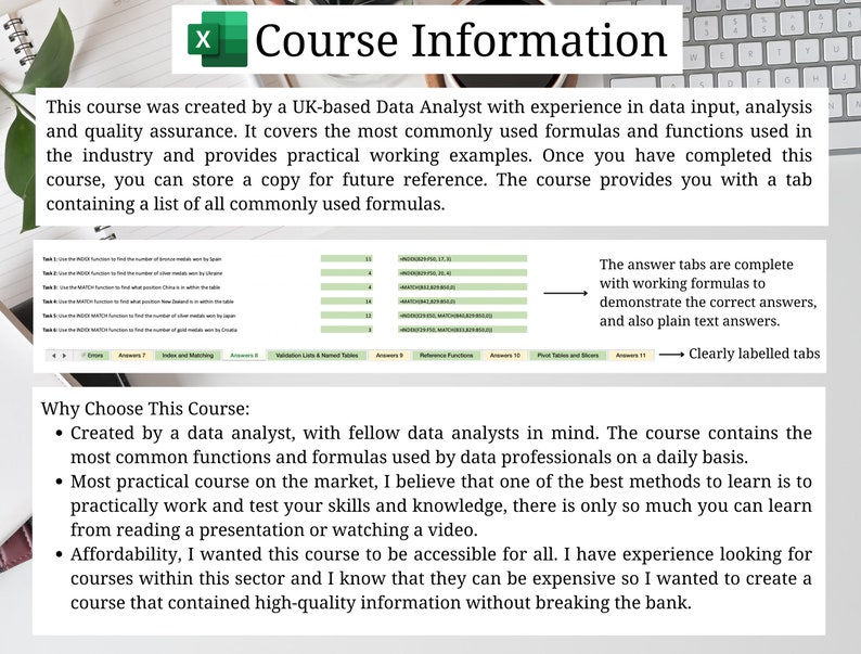 Beginners And Advanced Excel Course Learn Excel Functions Training Course Microsoft Excel Etsy