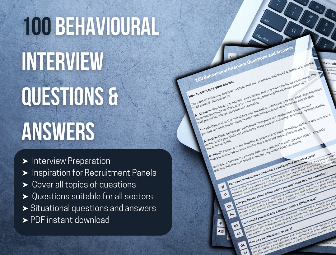 100 Behavioural Job Interview Questions and Answers | PDF Guide, STAR ...