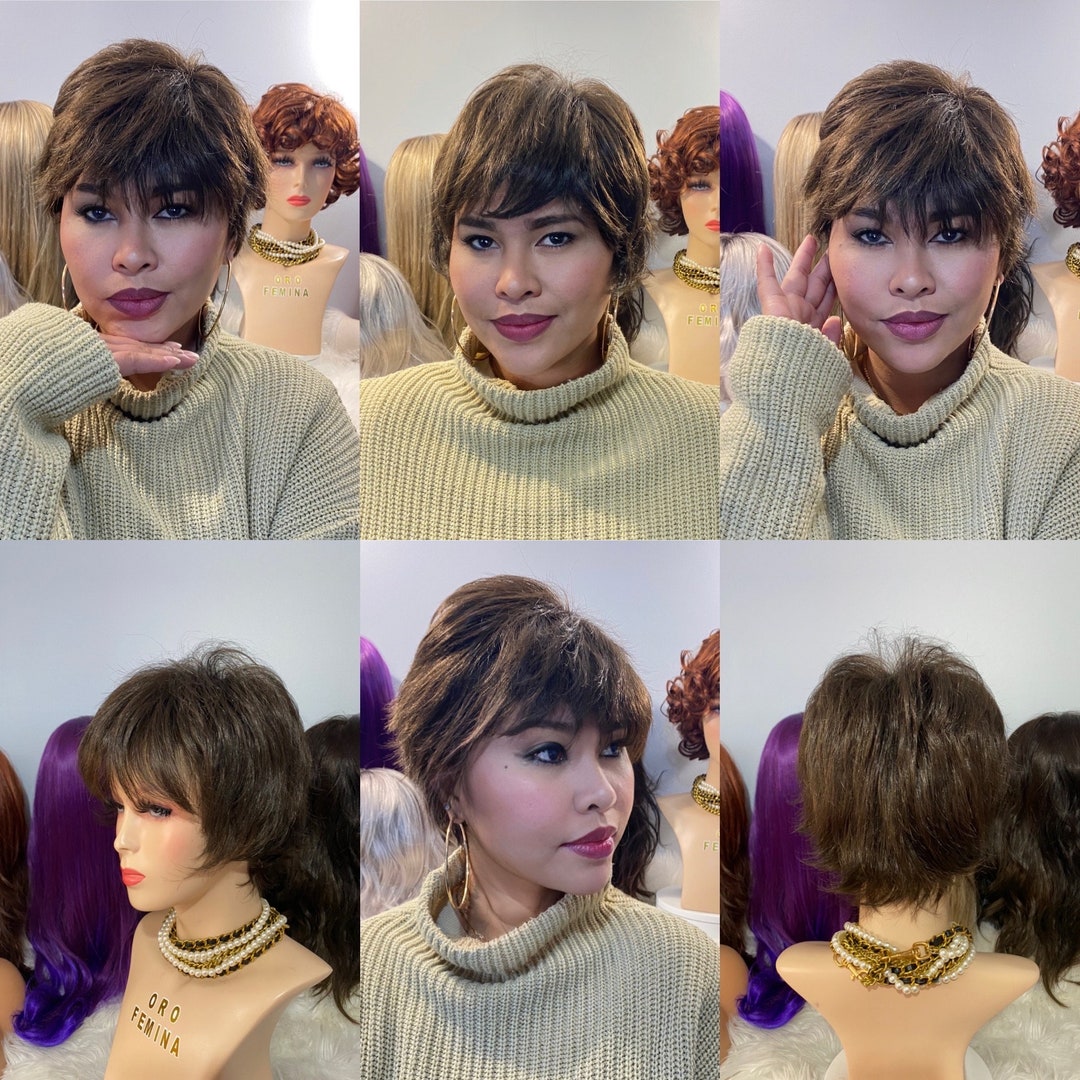 Premium Quality Synthetic Wigs 100% Modacrylic Hair Fibre Colour Dark ...