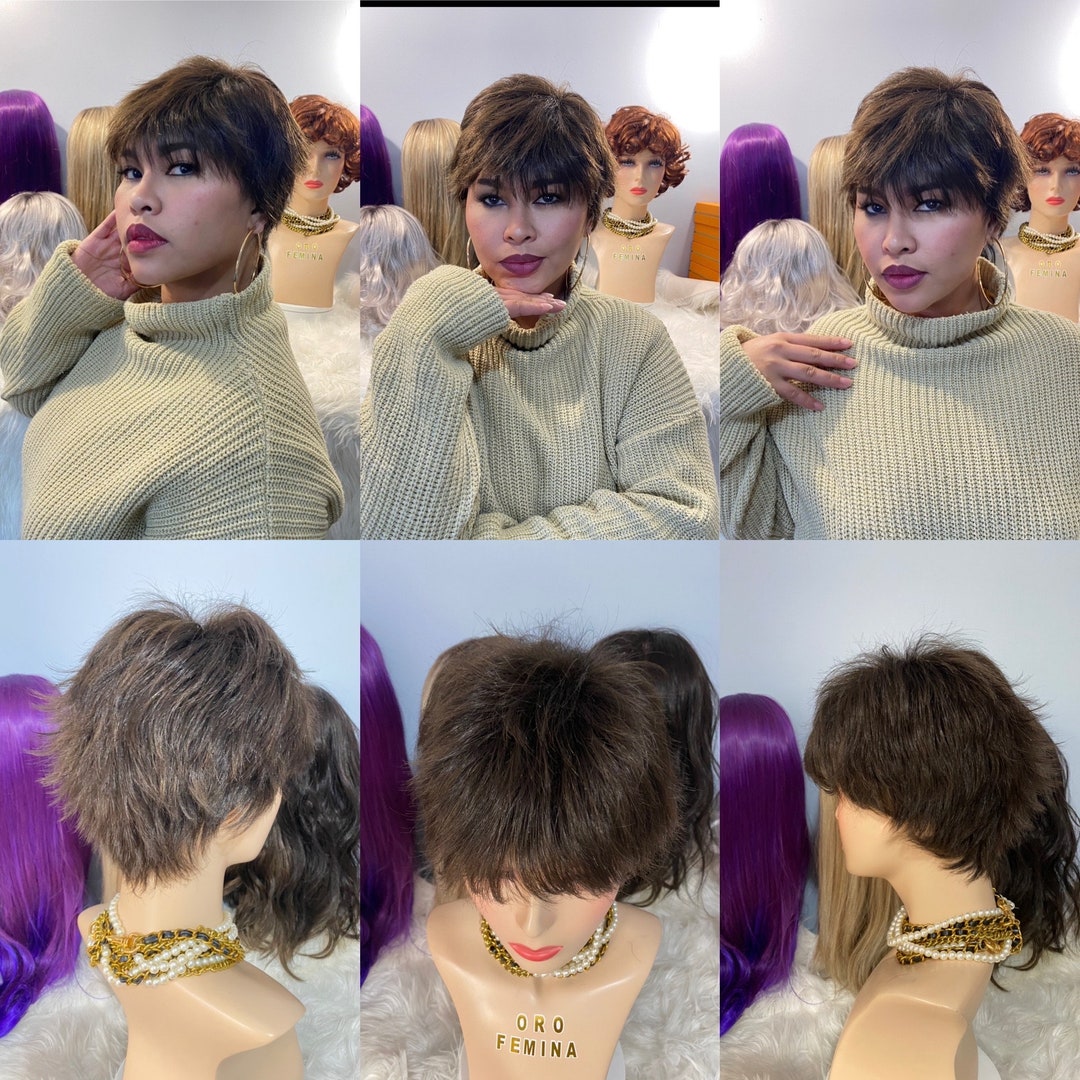 Premium Quality Synthetic Wigs 100% Modacrylic Hair Fibre Colour Dark ...