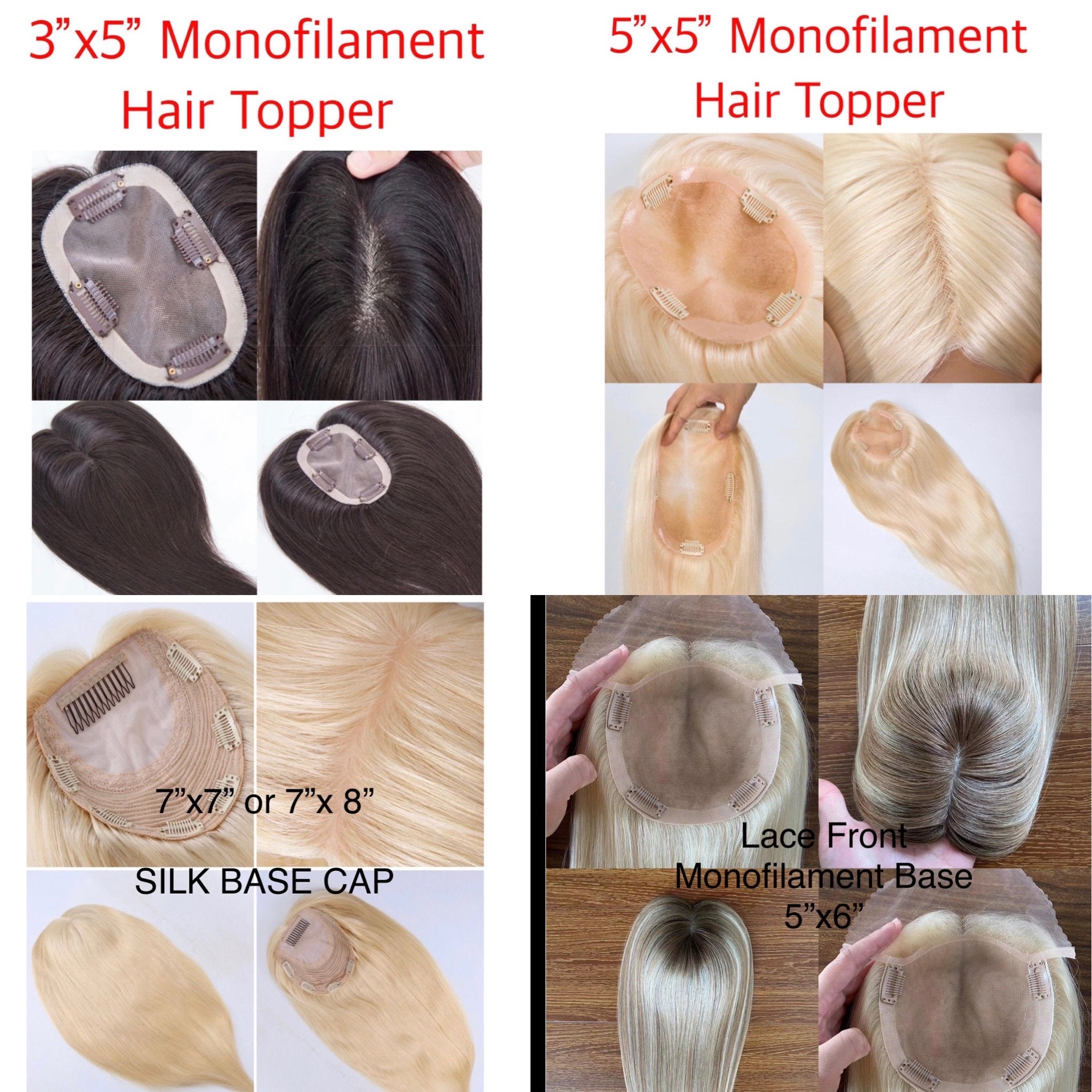 Human Hair Womens Topper Toupee Extensions Enhancer Premium - Etsy