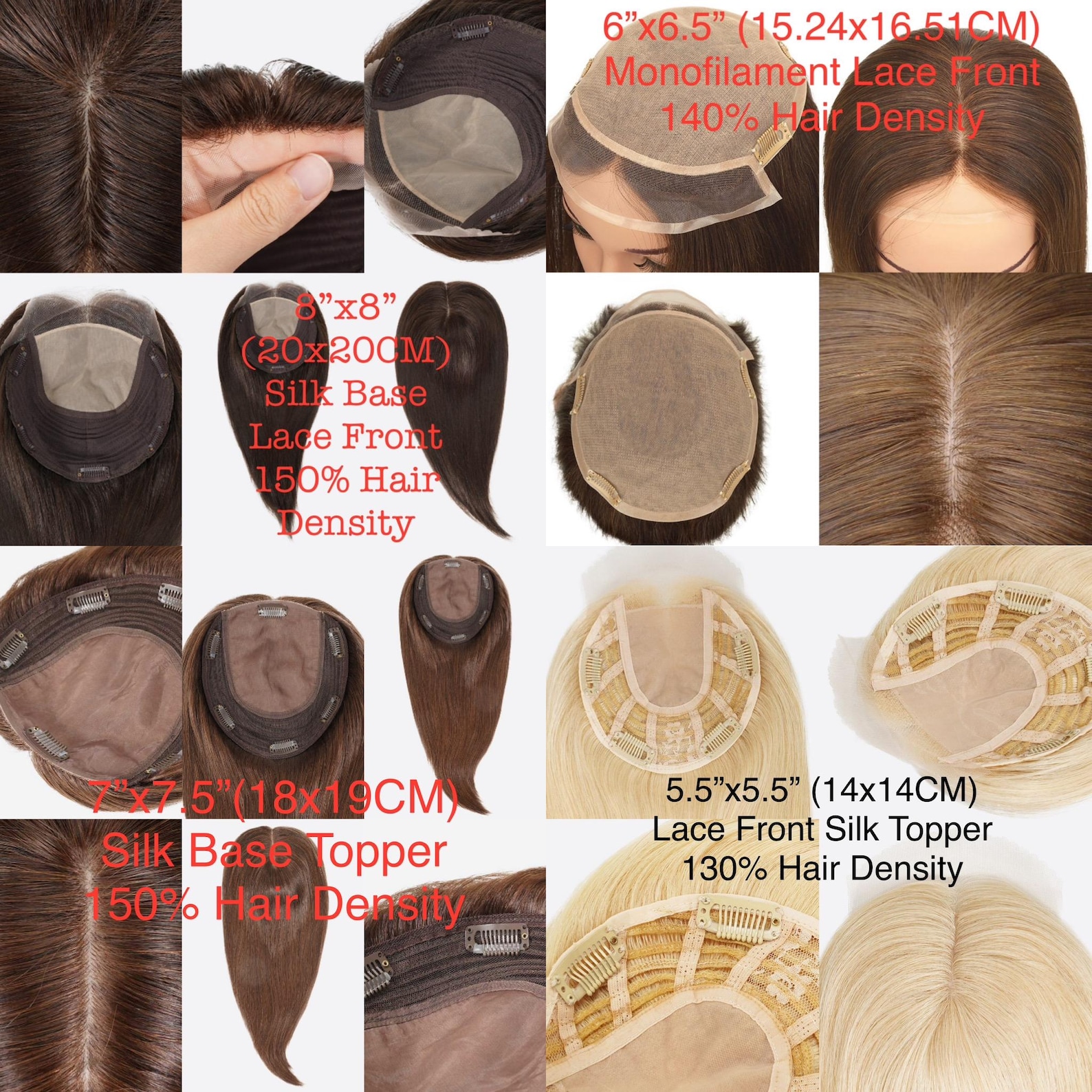 Human Hair Women’s Topper Toupee Extensions Enhancer Premium Quality 8 ...