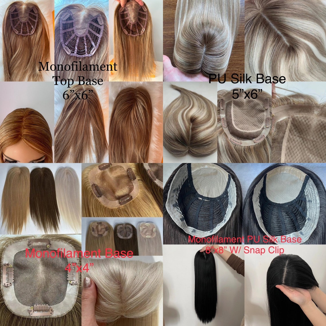 Human Hair Womens Topper Toupee Extensions Enhancer Premium Quality ...