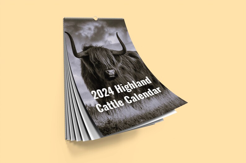 Highland Cow Themed Wall Calendars US & CA Rural Calendar - Etsy