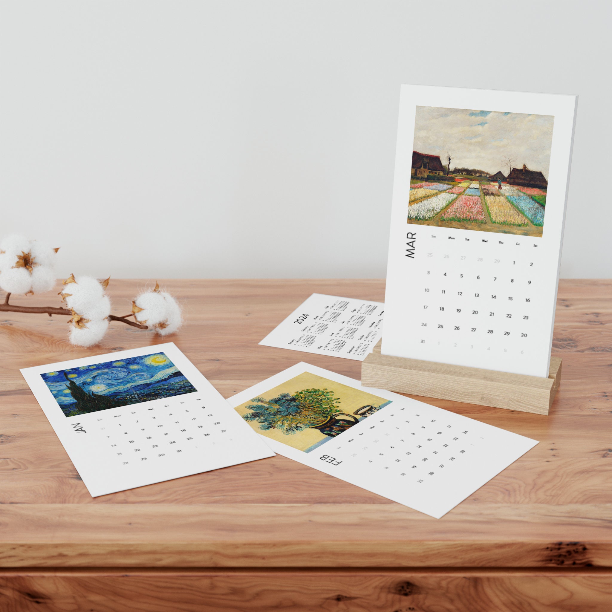 Vincent van Gogh Vertical Desk Calendar (2024)- Starry Night sold by Katrina Overdue | SKU ...