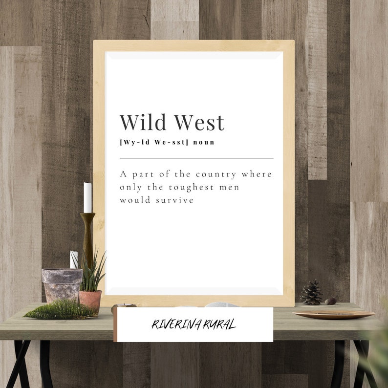 Wild West Definition Digital Art Poster Perfect for Home - Etsy Australia