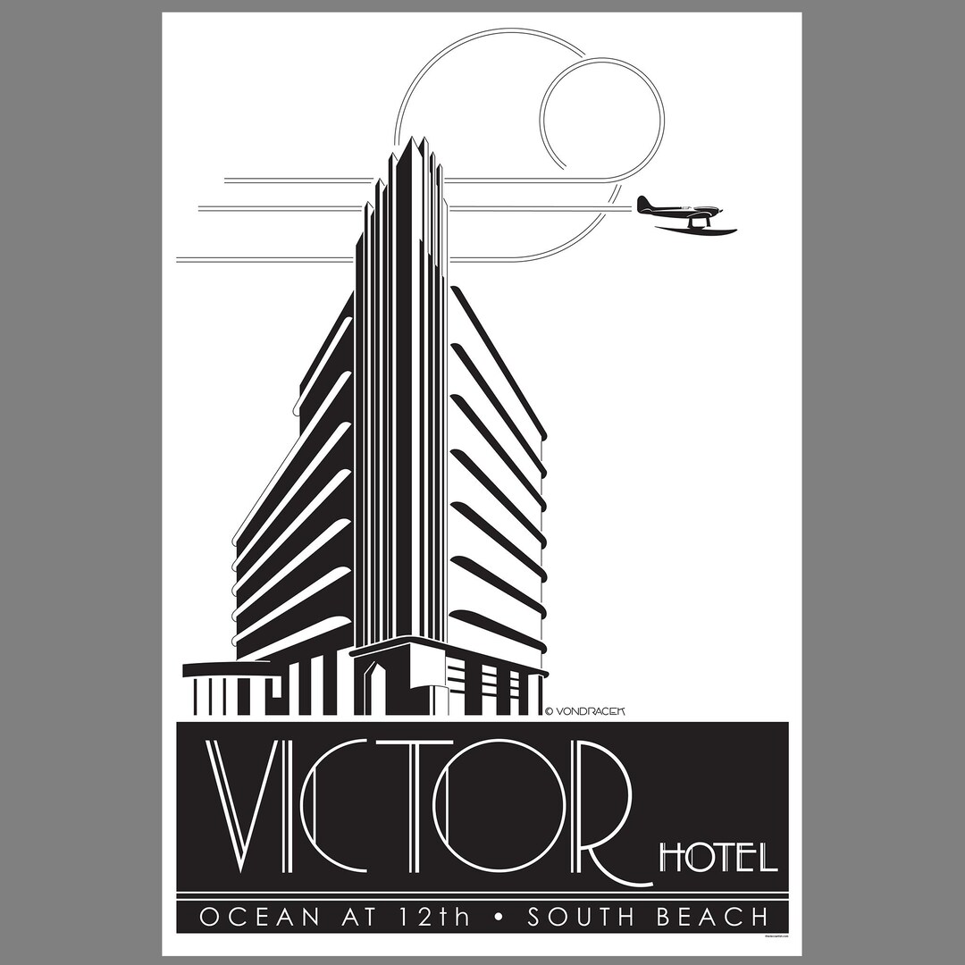 Victor Hotel – Miami Beach Art Deco Poster - Etsy