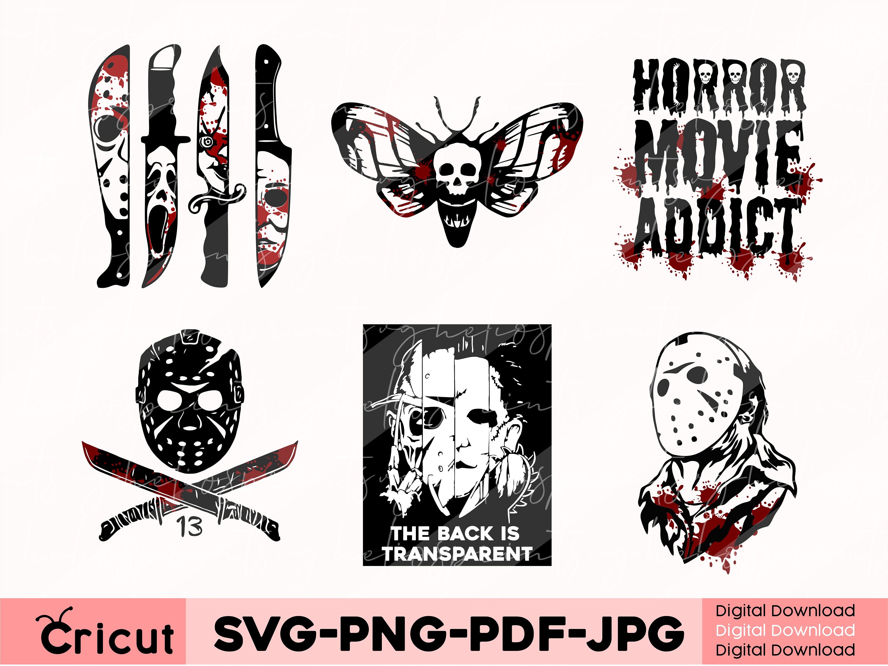 Horror Svg Horror Friends SVG Horror Characters in Knives Svg - Etsy ...