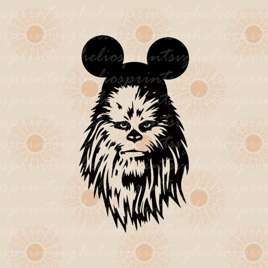 Chewbacca SVG Chewie With Mouse Ears SVG Star Wars Svg - Etsy Portugal