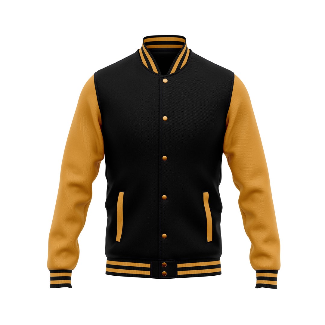 Black & Yellow Varsity Jacket - Etsy