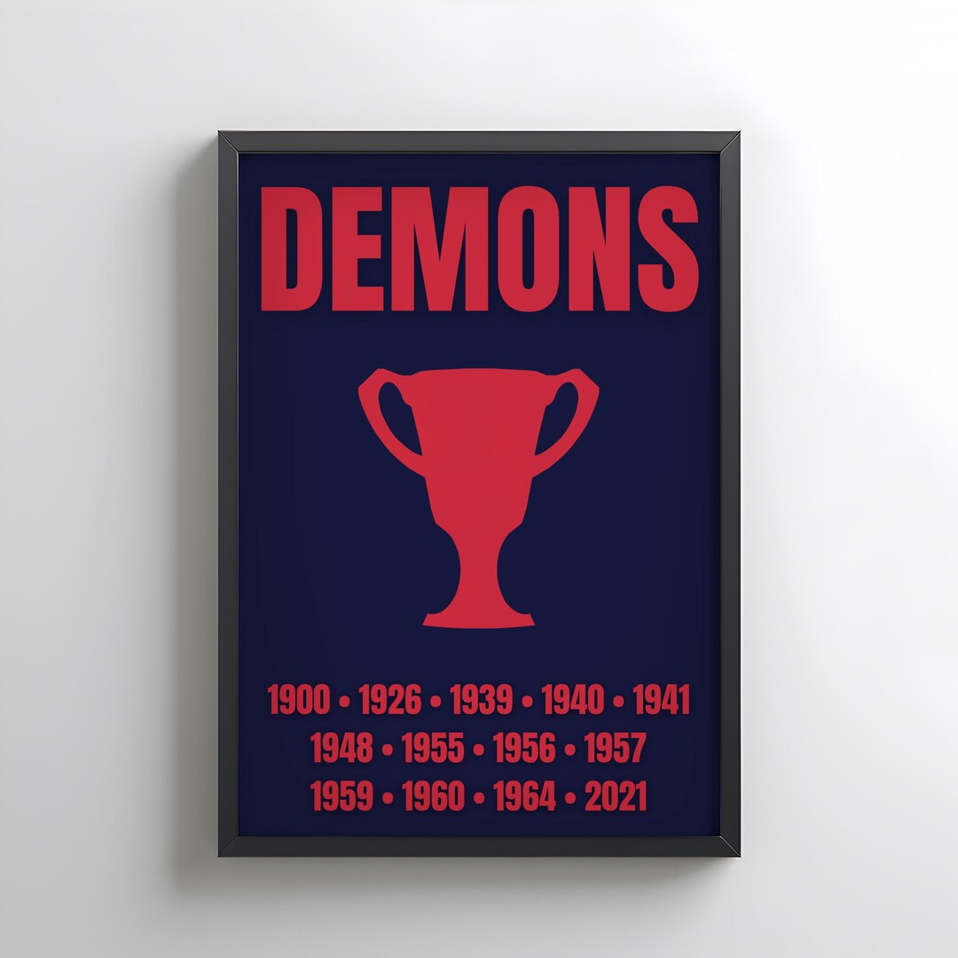 Melbourne Demons Premiership Australian Football Poster | Gifts for ...
