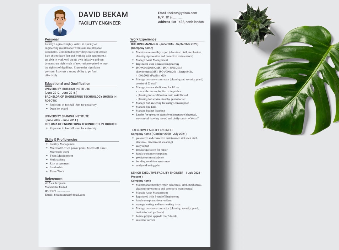 Professional Work Experience Engineer Simple Resume That Will Secure ...