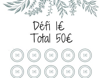 Fiche budget défi 2 euros - Etsy France