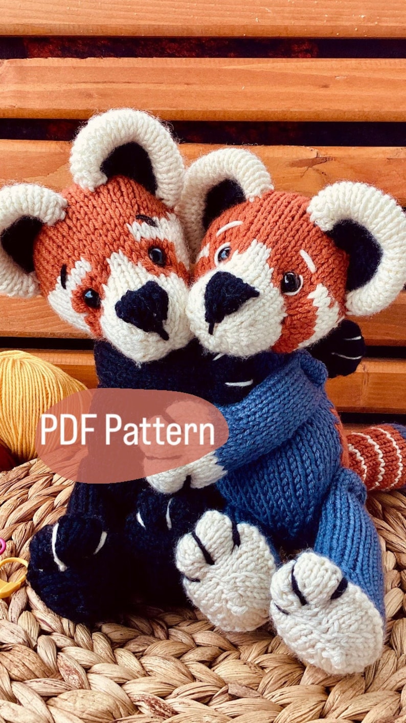 EN - Red Panda "anni" | PDF Knitting Patterns - Etsy Australia