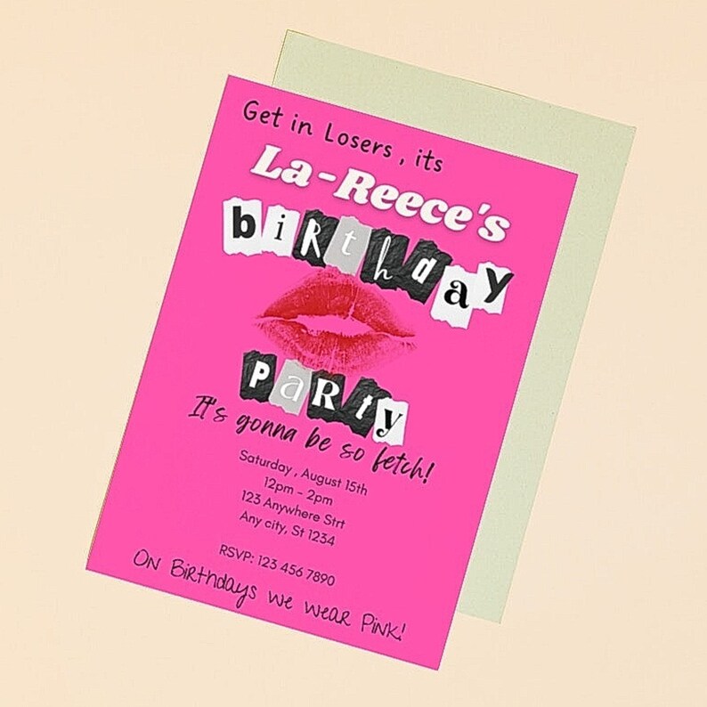 Mean Girls Birthday Party Invitation Adult Invitations Etsy Australia
