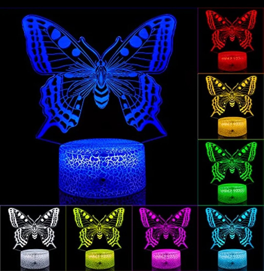 3D Butterfly Lamp With Remote Smart Touch - Etsy