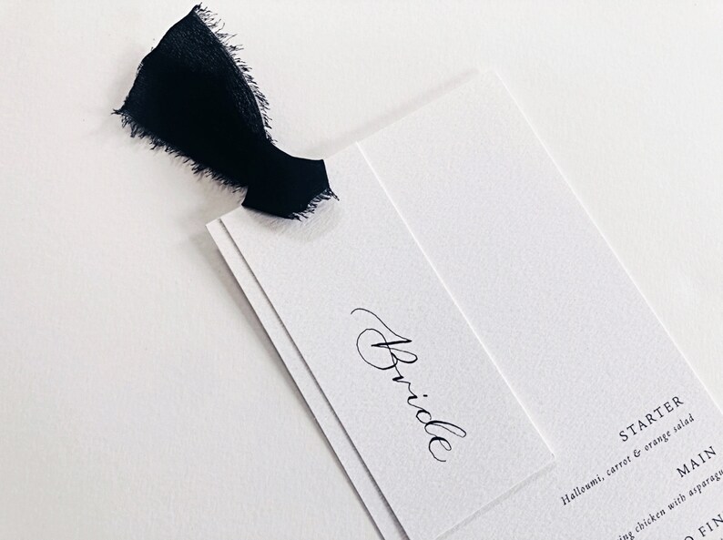 Personalised Wedding Menus With Handwritten Calligraphy Guest Place ...