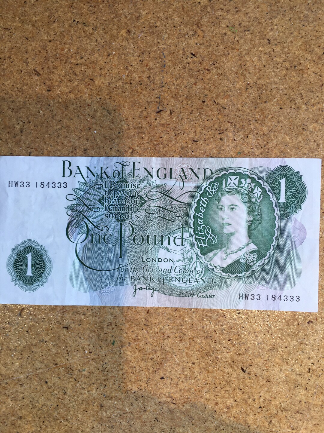 Vintage UK 1970 One Pound Banknote. Signed by Chief Cashier JB Page - Etsy