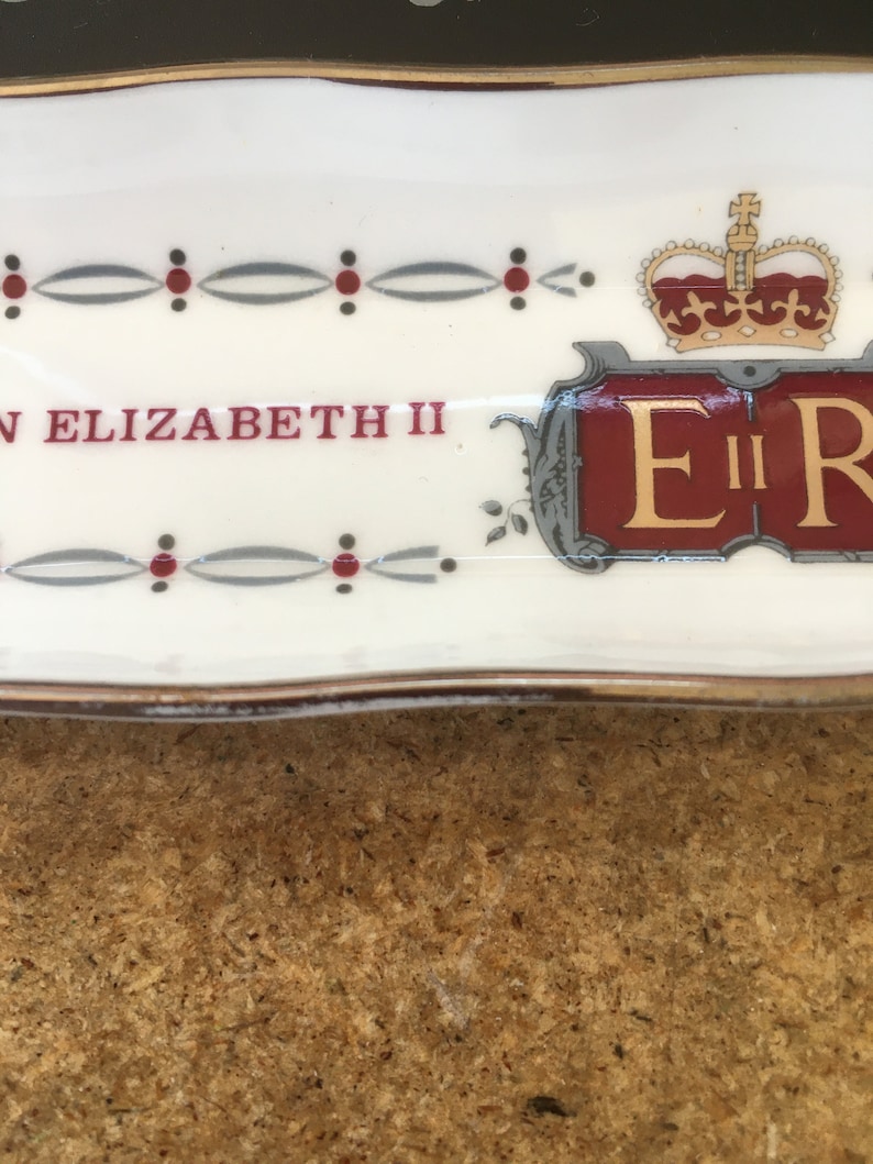 Hammersley Bone China Queen Elizabeth II Silver Jubilee Trinket Tray - Etsy
