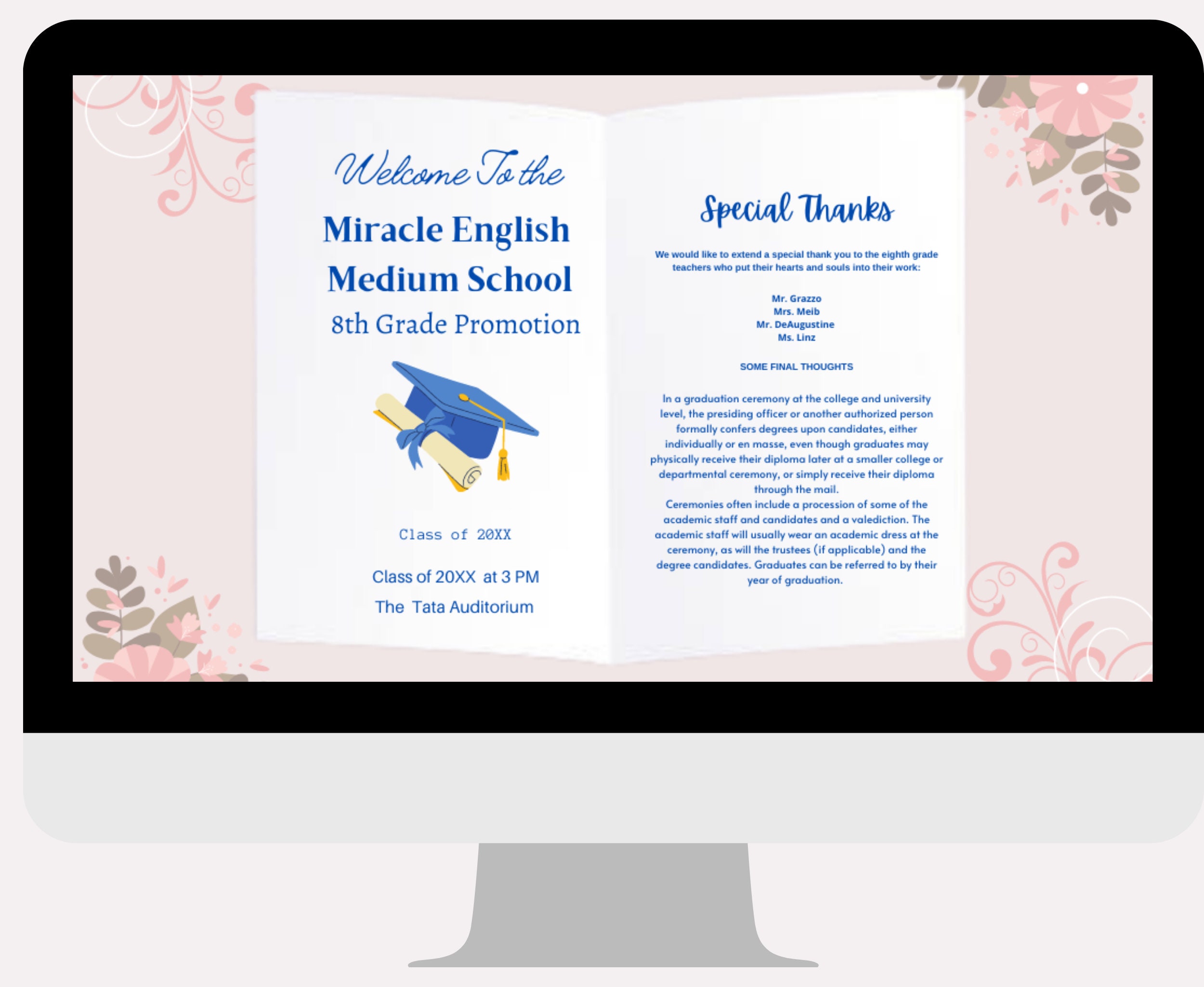 Digital Graduation Program Template for Graduation Party - Etsy