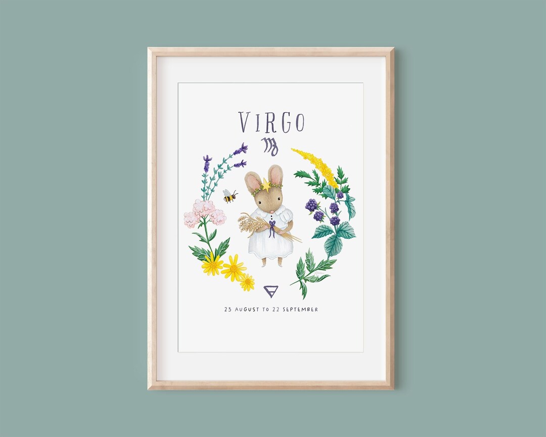 Virgo Zodiac Art Print Virgo Poster Wall Art Virgo Wall Art - Etsy