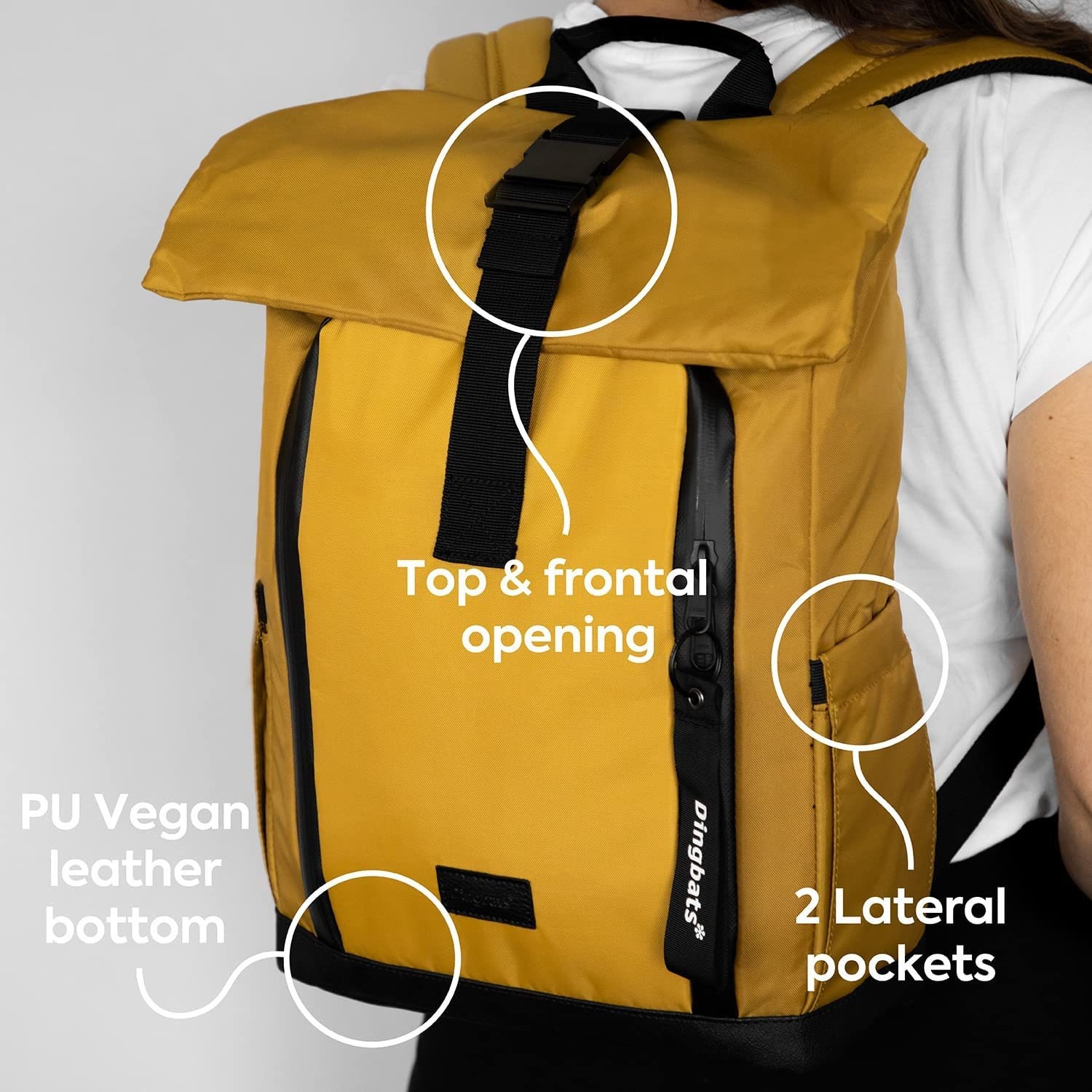 さいませ Dingbats* - Roll Top Backpack - 25L Rucksack - Made from Recycled ...