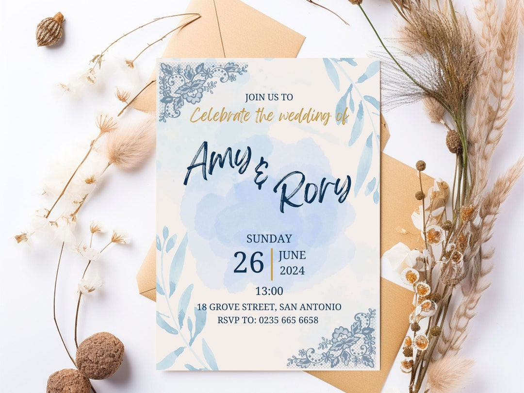 Editable Canva Digital Wedding or Party Invite Template. - Etsy