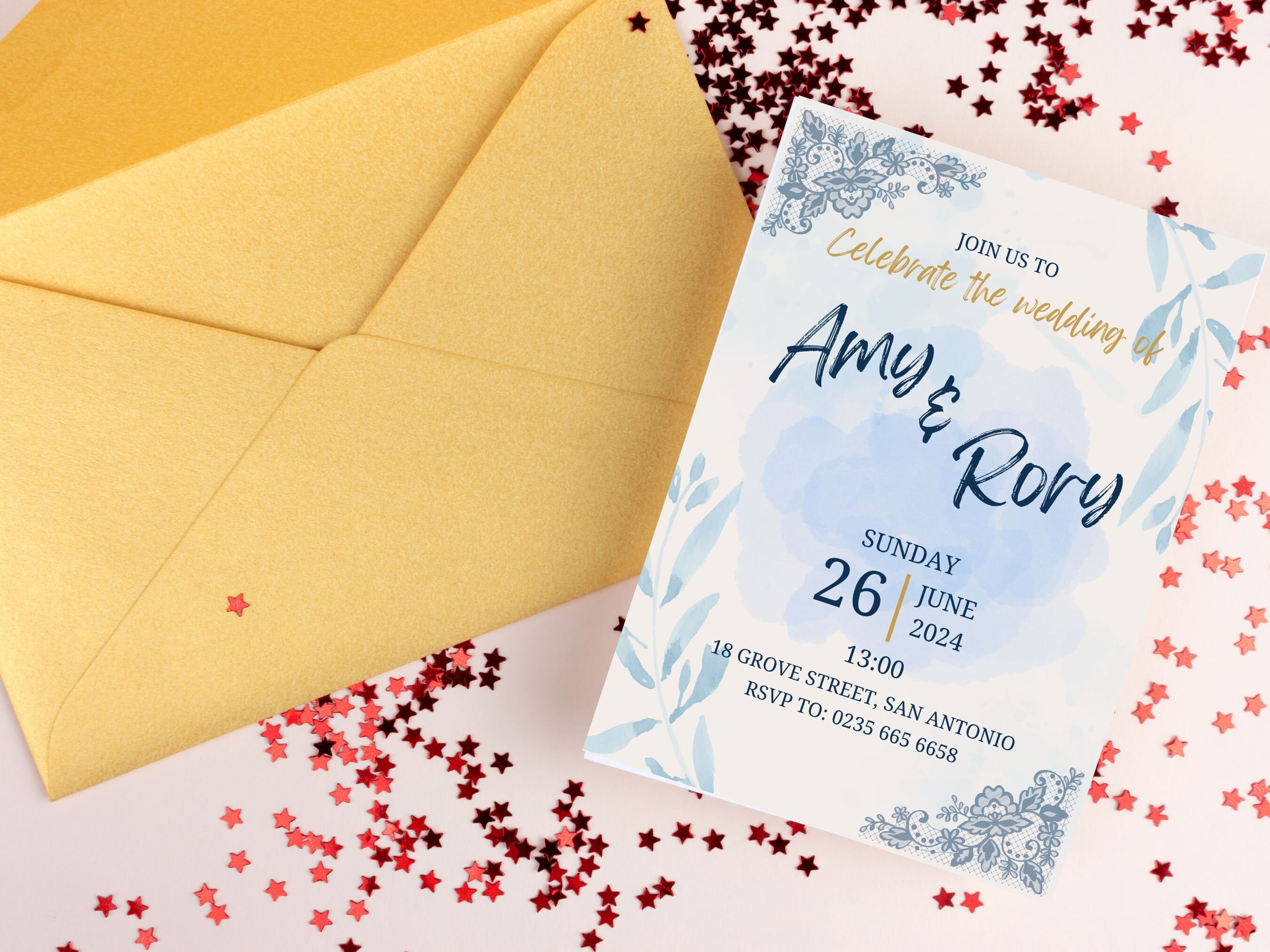 Editable Canva Digital Wedding or Party Invite Template. - Etsy