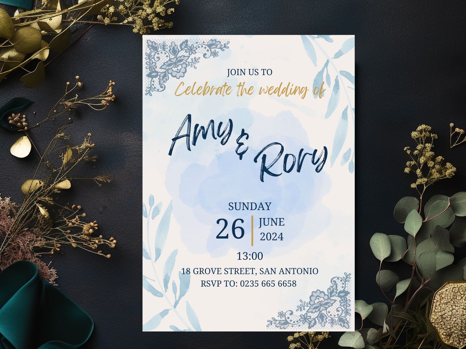 Editable Canva Digital Wedding or Party Invite Template. - Etsy