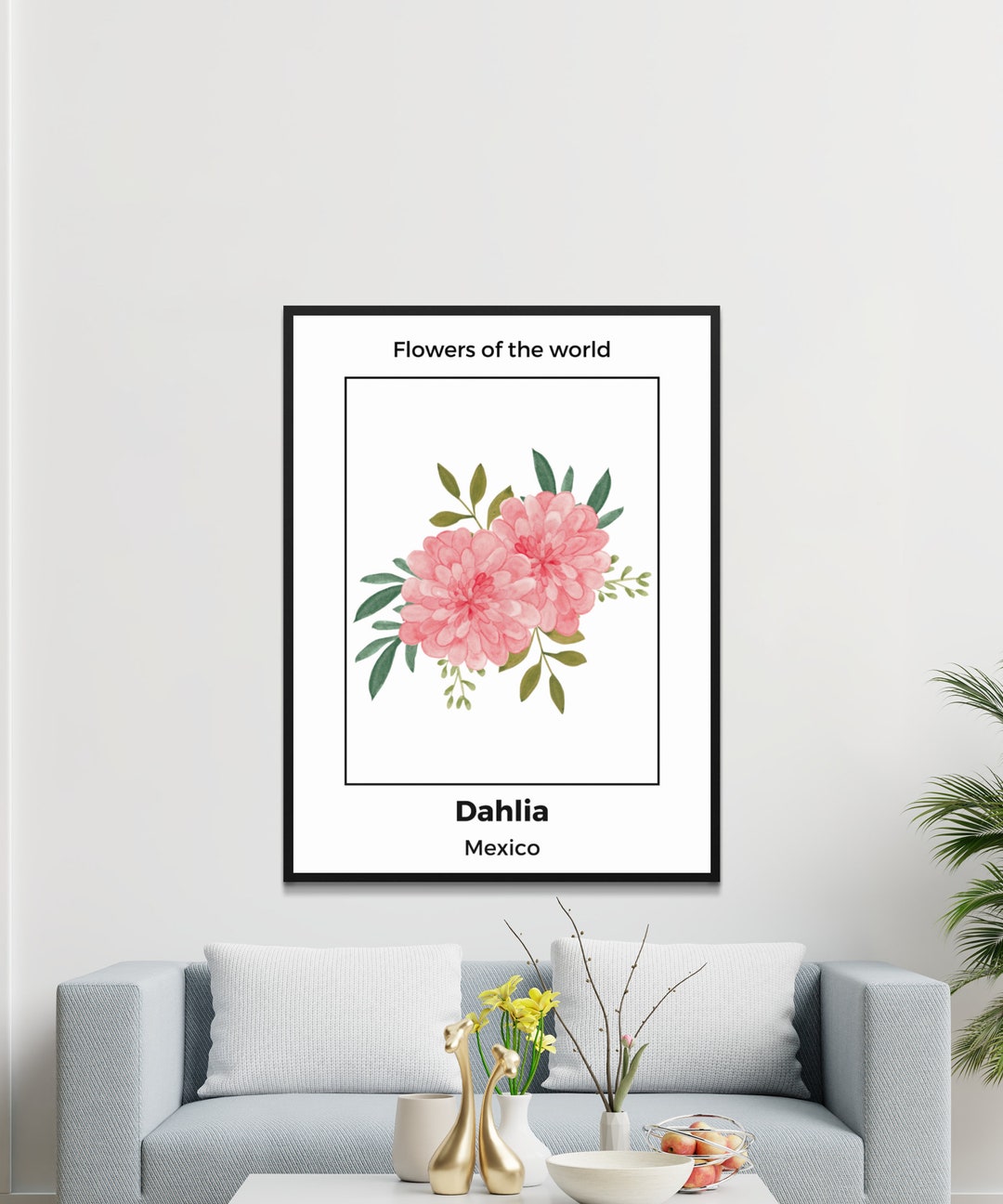 Dahlia - Mexico Flower Poster Print - Digital Download, Wall Art, Home ...