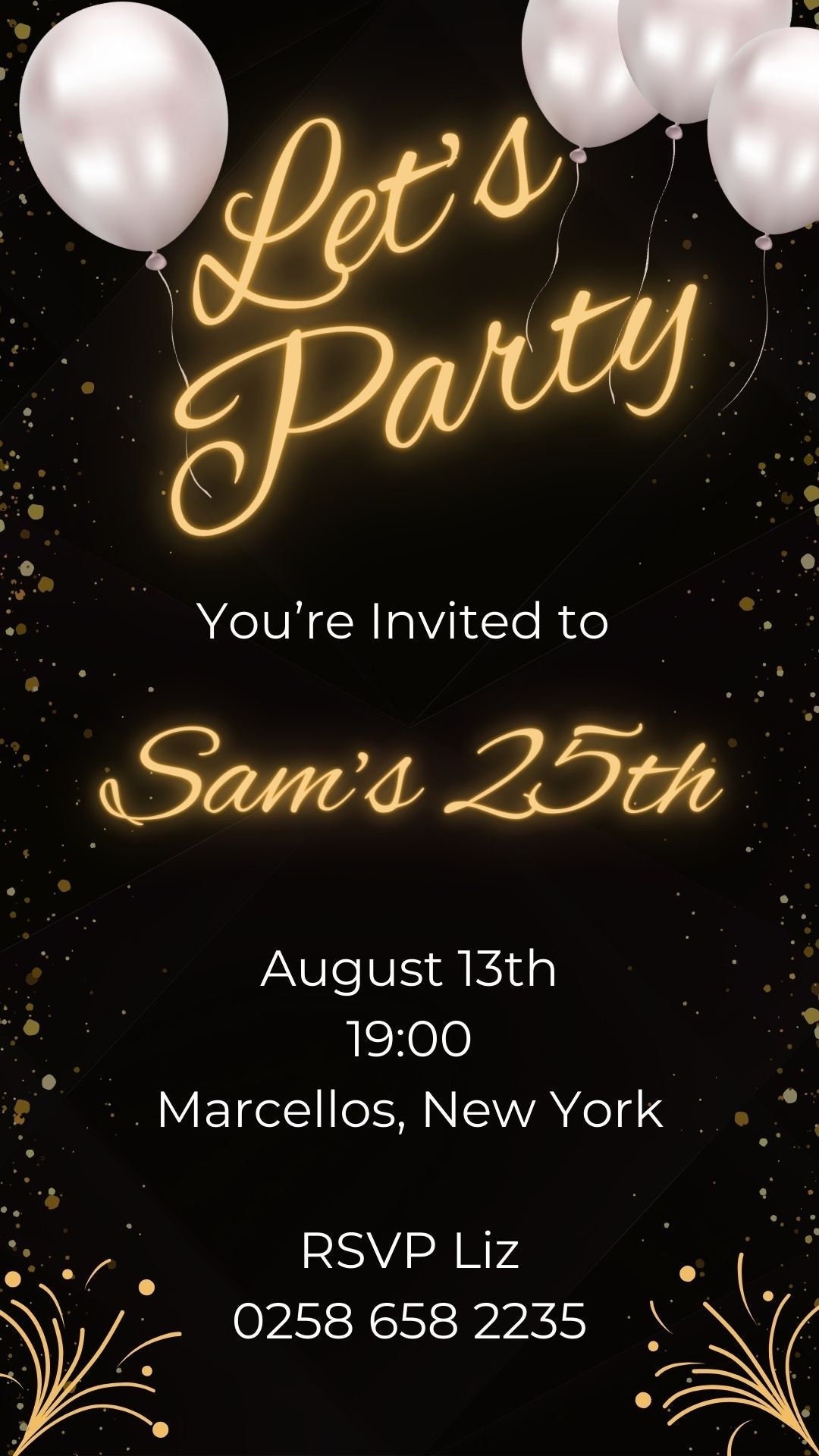 Editable Canva Digital Birthday Party Invite Template - Etsy