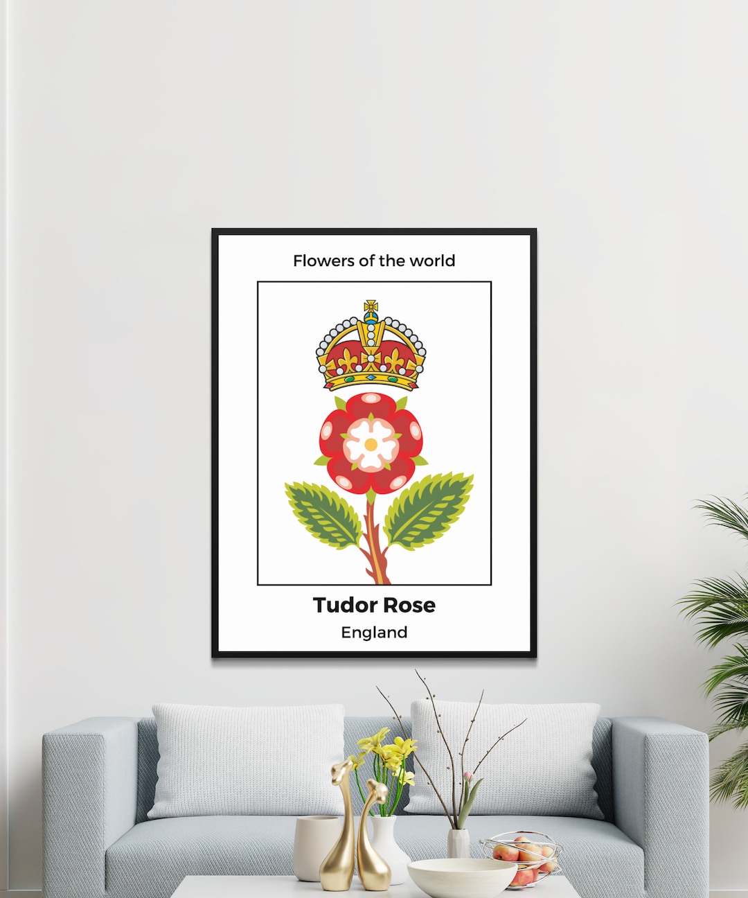 Tudor Rose - England Flower Poster Print - Digital Download, Wall Art ...