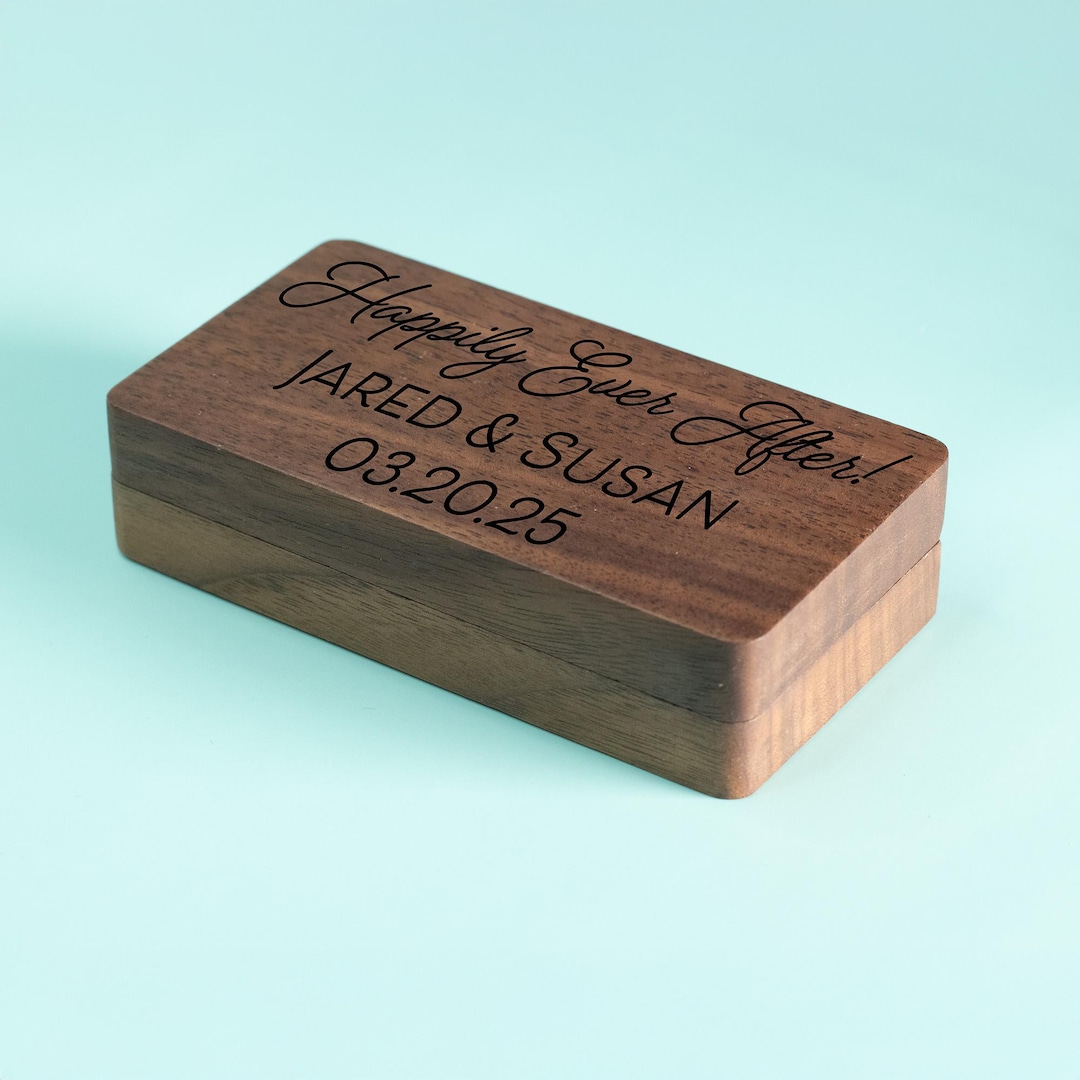 Walnut Wedding Ring Bearer Box: Velvet Keepsake Ring Holder - Etsy
