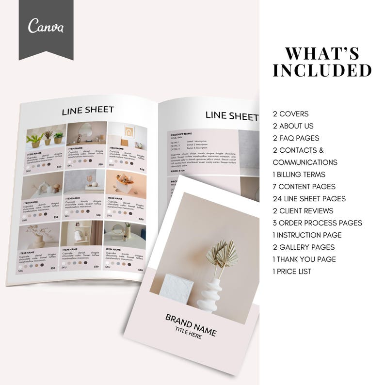 Line Sheet Template, Product Catalog, Services and Pricing Catalog, Wholesale Price List ...