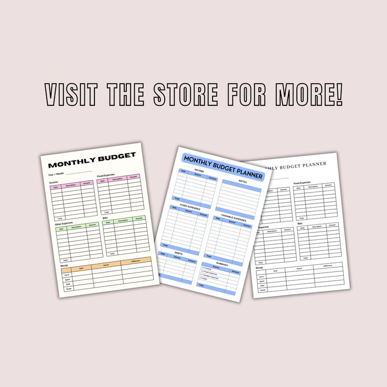 Printable Budget Planner Template, Monthly Expense Tracker Template for ...