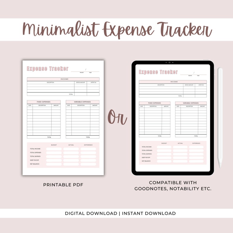 Printable Budget Planner Template, Monthly Expense Tracker Template for ...