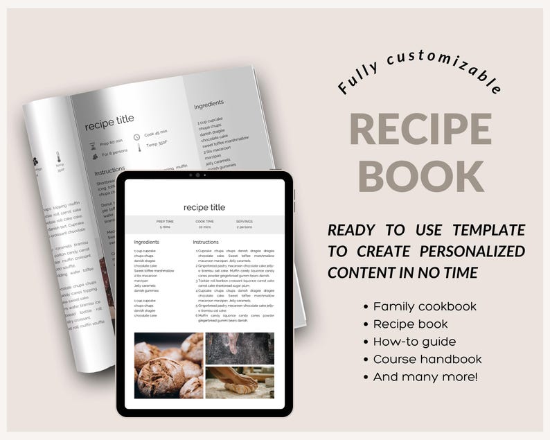 Canva Recipe Book Template, Cookbook Template, Recipe Ebook, Recipe ...