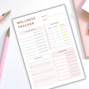 Wellness Tracker Template for Goodnotes Printable Health - Etsy