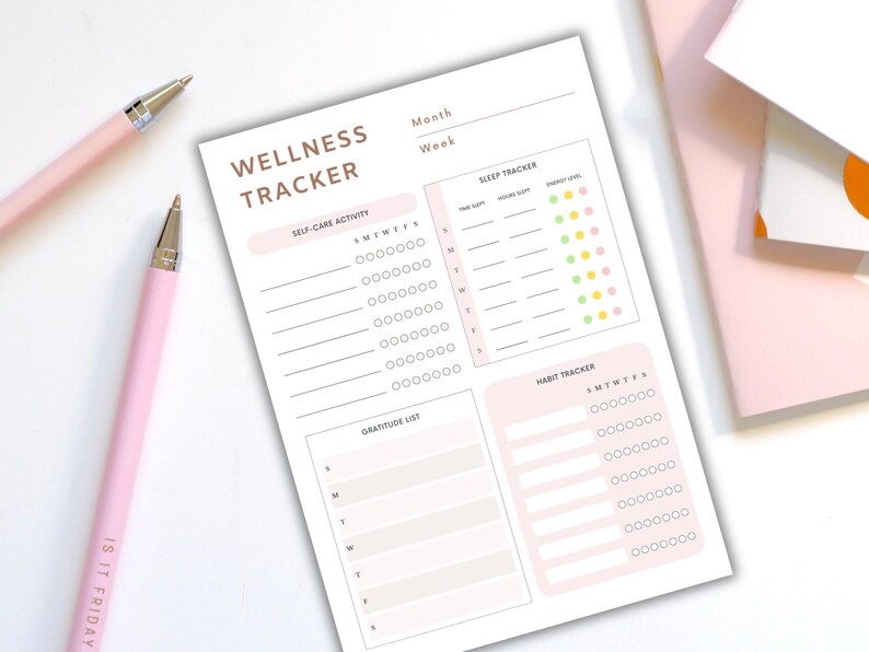 Wellness Tracker Template for Goodnotes Printable Health - Etsy