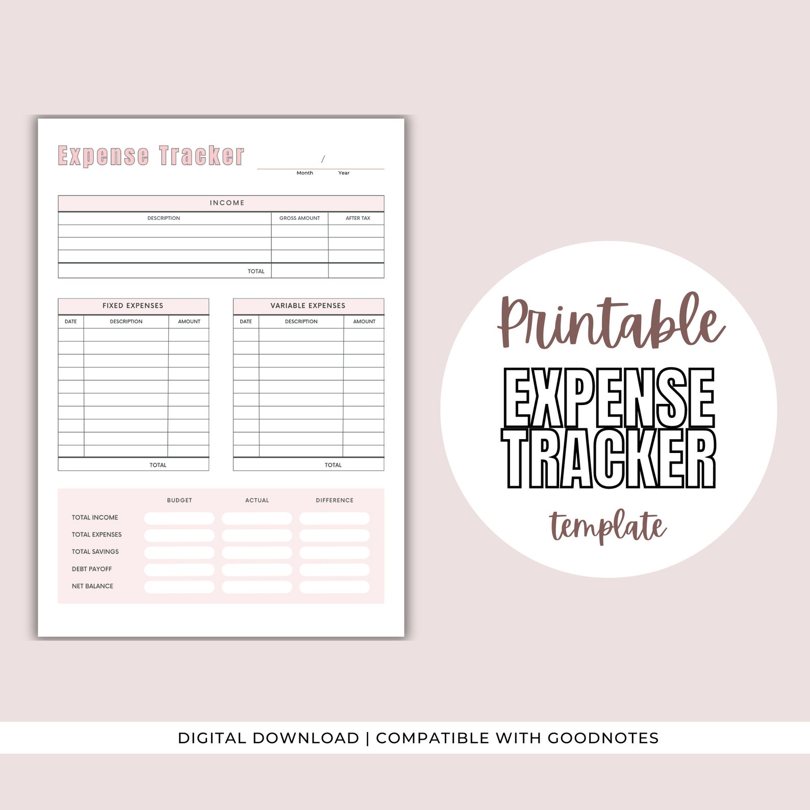 Printable Budget Planner Template, Monthly Expense Tracker Template for ...