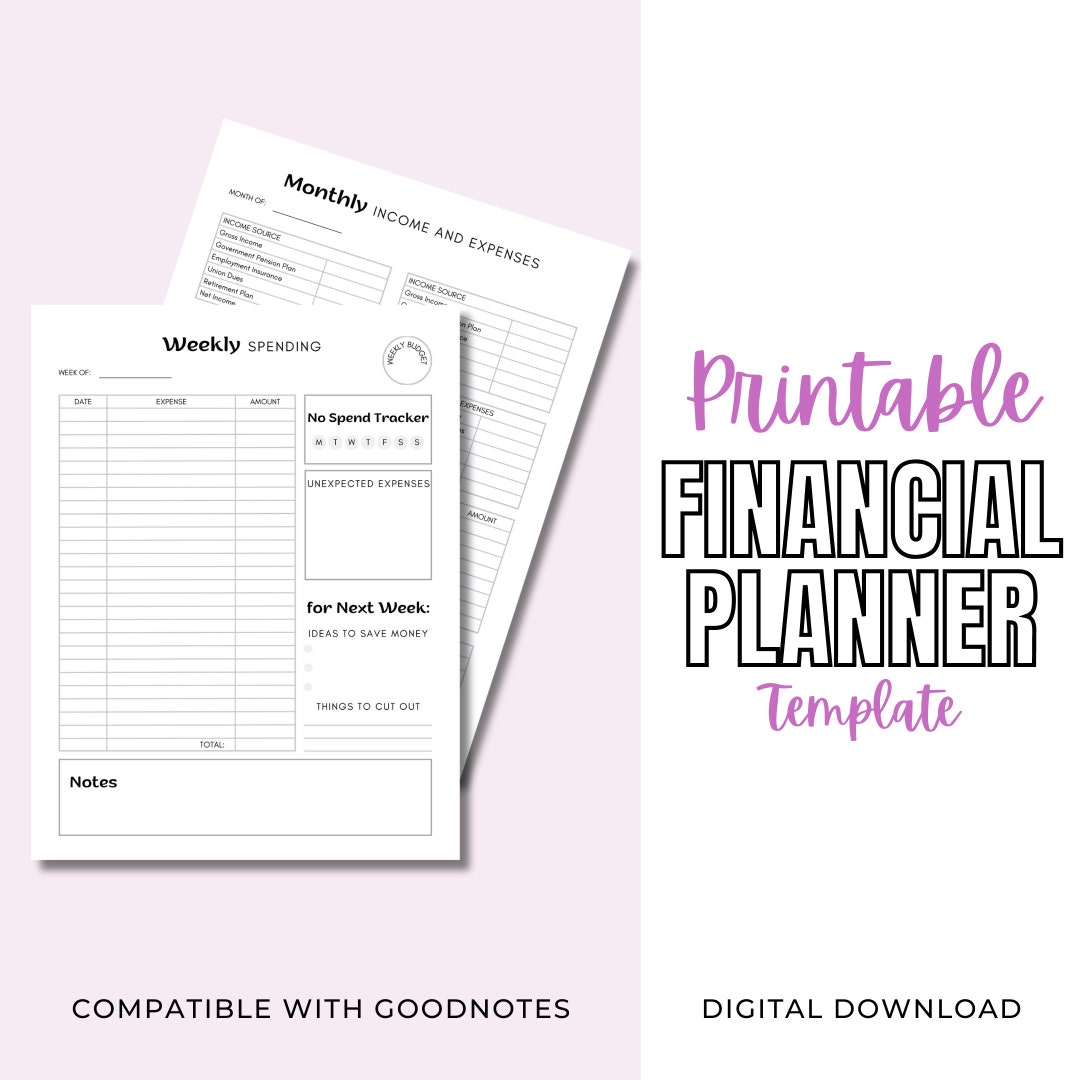 Printable Budget and Expense Planner Template, Expense Tracker Template ...